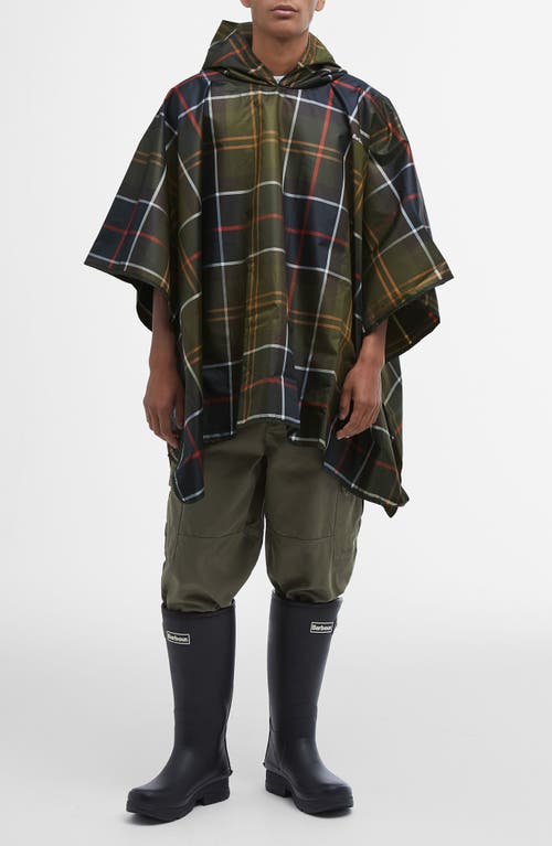 BARBOUR Tartan Showerproof Packable Poncho